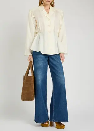 Chloé Peplum Taffeta Blouse