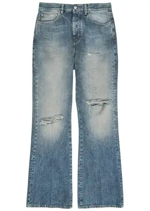 Amiri Slashed Distressed Bootcut Jeans