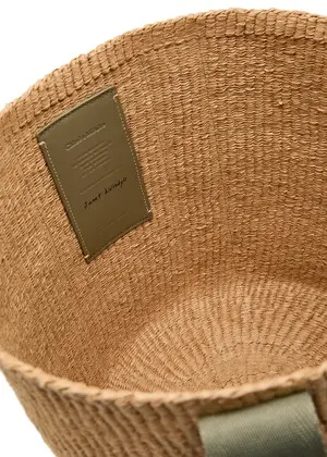 Chloé Woody Logo-embroidered Raffia Basket Bag - Green