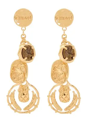 Chloé Medals Drop Earrings - Gold