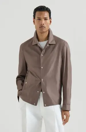 Brunello Cucinelli Silk Outerwear Jacket - Hazelnut