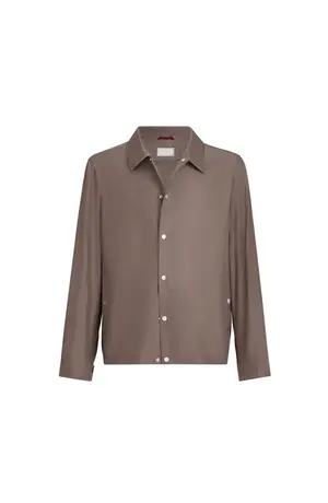 Brunello Cucinelli Silk Outerwear Jacket - Hazelnut