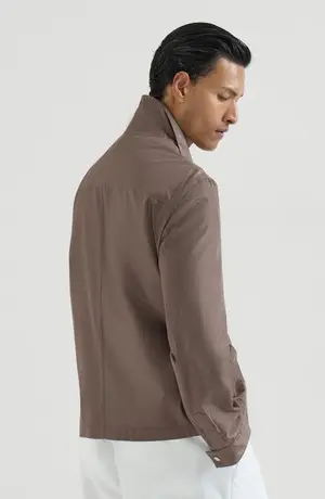 Brunello Cucinelli Silk Outerwear Jacket - Hazelnut