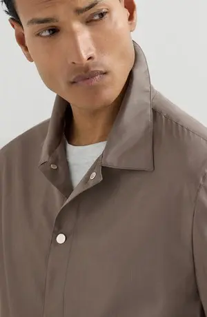 Brunello Cucinelli Silk Outerwear Jacket - Hazelnut
