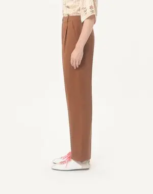 Valentino Garavani Cotton Gabardine Trousers - Chocolate