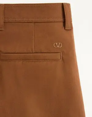 Valentino Garavani Cotton Gabardine Trousers - Chocolate