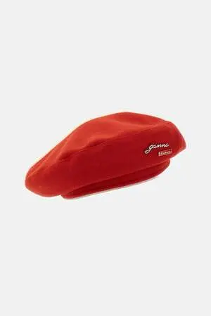 Barbour Barbour X Ganni Wool Beret Rosso