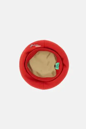 Barbour X Ganni Wool Beret - Rosso