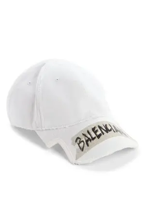 Balenciaga Masking Tape Logo Baseball Cap - 9017 Dirty White