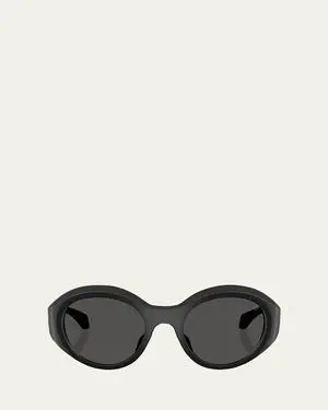 Moncler Round Frame Sunglasses - Matte Black