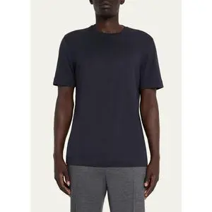 Zegna Cotton Jersey Crewneck T-shirt - Blue
