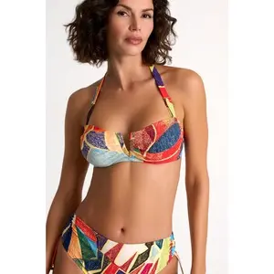 Shan Classic Bandeau Bikini Top - Abstract Print