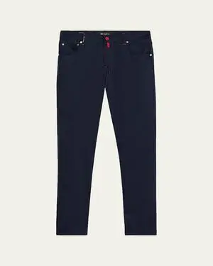 Kiton Wool Five-Pocket Trousers - Blue