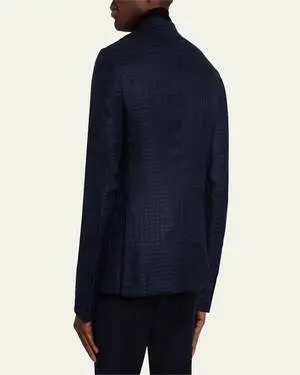 Zegna Cashmere And Silk Check Sport Coat