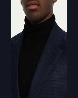 Zegna Cashmere And Silk Check Sport Coat