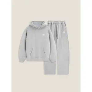 AELFRIC EDEN Cloud Essential Fleece Pullover Hoodie Super Baggy Set - Grey