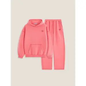AELFRIC EDEN Cloud Essential Fleece Pullover Hoodie Super Baggy Set - Pink