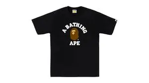 A BATHING APE College Tee Shirt - Black