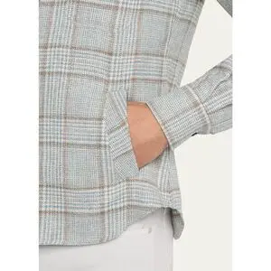 Kiton Wool-blend Plaid Overshirt With Pockets