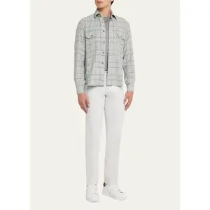 Kiton Wool-blend Plaid Overshirt With Pockets