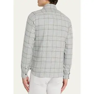 Kiton Wool-blend Plaid Overshirt With Pockets