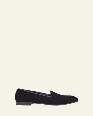 Zegna Gala Textile Leather-trim Loafers