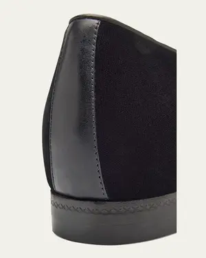 Zegna Gala Textile Leather-trim Loafers