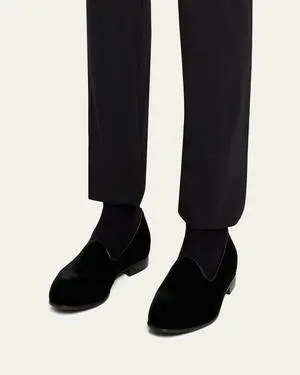 Zegna Gala Textile Leather-trim Loafers