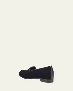 Zegna Gala Textile Leather-trim Loafers