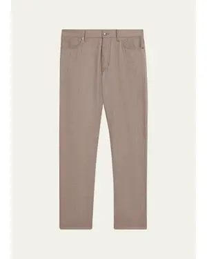 Zegna Wool Sharkskin Slim Five-pocket Pants