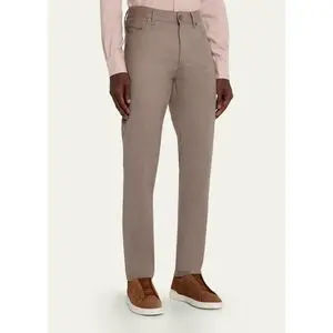 Zegna Wool Sharkskin Slim Five-pocket Pants