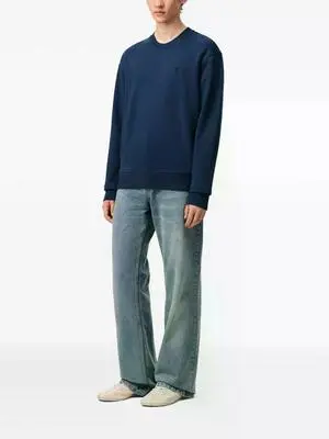 AMI Paris Cotton Contrasted De Coeur Sweatshirt - Blue