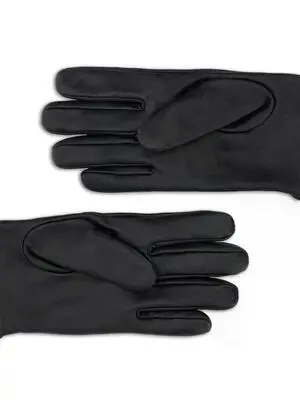 Boggi Milano Topstitching Suede Gloves - Black