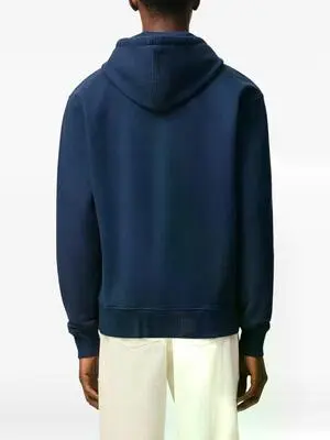 AMI Paris Cotton Hoodie With De Coeur Embroidery - Blue