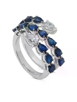 JEWELS AFICIONADO 18k White Gold Sapphire And Diamond Ring