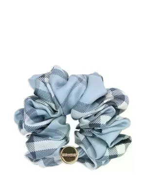 Burberry Silk Check Scrunchie - Blue