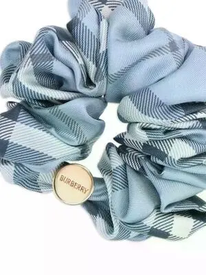 Burberry Silk Check Scrunchie - Blue