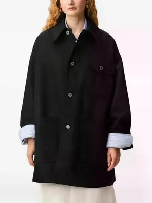 Ami Buttoned Wool Worker Jacket - Black