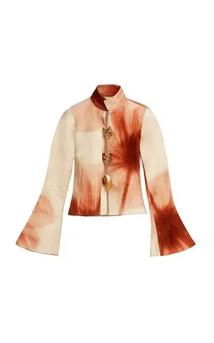 ORANGE CULTURE Bloom Floral-printed Long-sleeve Top