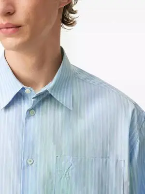 AMI Paris Cotton Striped Boxy Fit Shirt