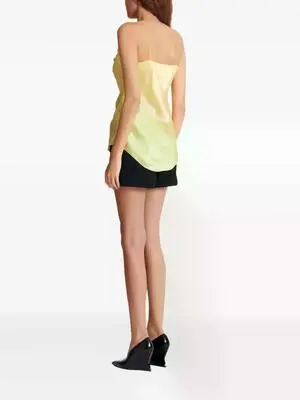 Balmain Silk Satin Thin Straps Top - Yellow