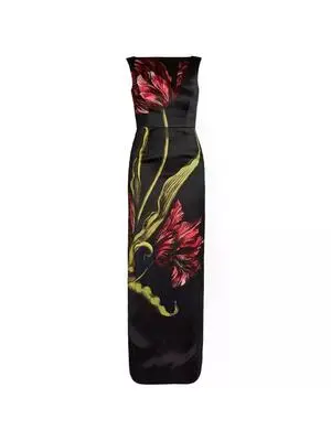 Erdem Floral-print Maxi Dress - Black