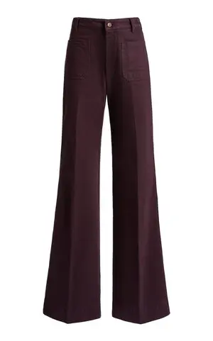 Victoria Beckham Alina Cotton High-rise Wide-leg Jeans - Purple