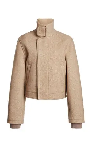 Victoria Beckham Wool-blend Bomber Jacket - Tan