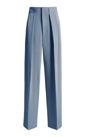 Victoria Beckham Pleated Crepe Straight-leg Trousers