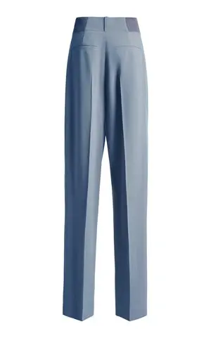 Victoria Beckham Pleated Crepe Straight-leg Trousers