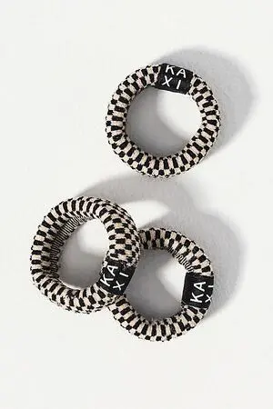KAXI Set Of Striped Hair Ties - Black