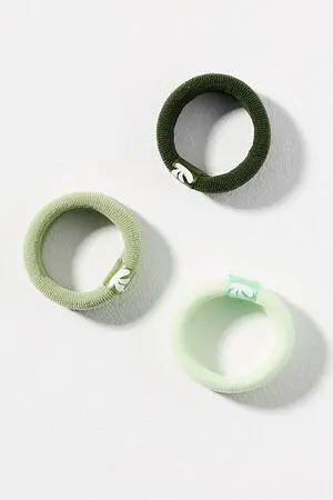 KAXI Set Of Striped Hair Ties - Green