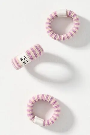 KAXI Set Of Striped Hair Ties - Mauve