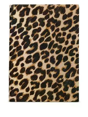 Smythson Soho Leopard-print Notebook - Brown